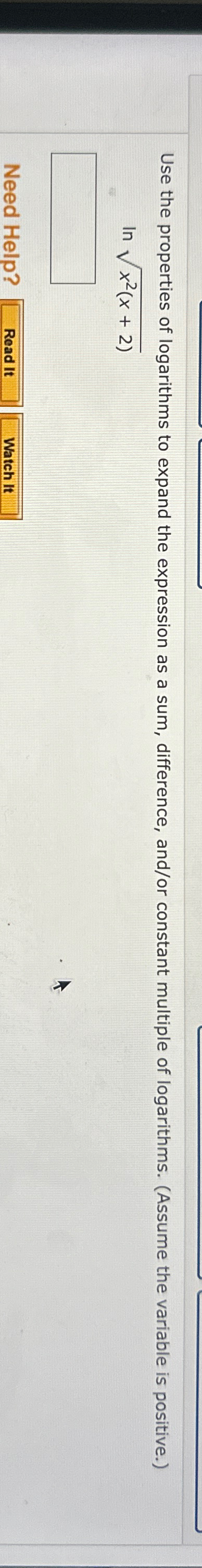 Solved Use the properties of logarithms to expand the | Chegg.com