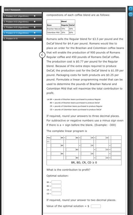 Solved Problem 9-13 (Algorithmic) Romans Food Market, | Chegg.com