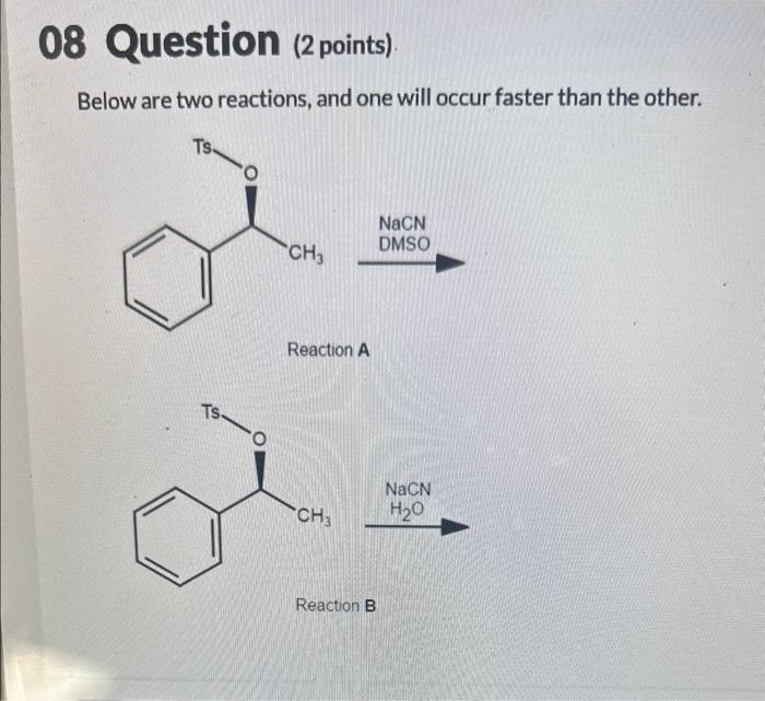 Solved Below are two reactions, and one will occur faster | Chegg.com