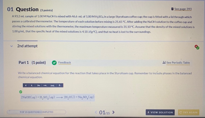 Solved calculate the enthalpy change per mole of H2SO4 in | Chegg.com