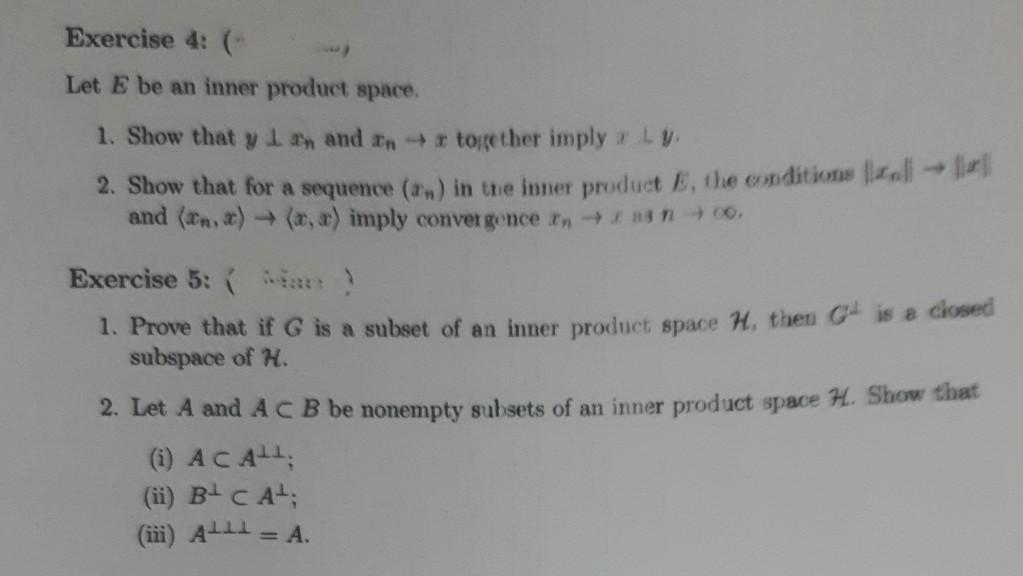 Solved Functional Analysis I want to solve 4 and 5 in | Chegg.com