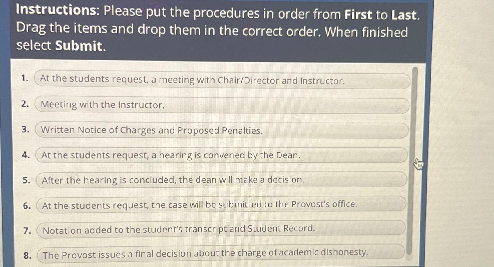 Solved Instructions: Please put the procedures in order from | Chegg.com