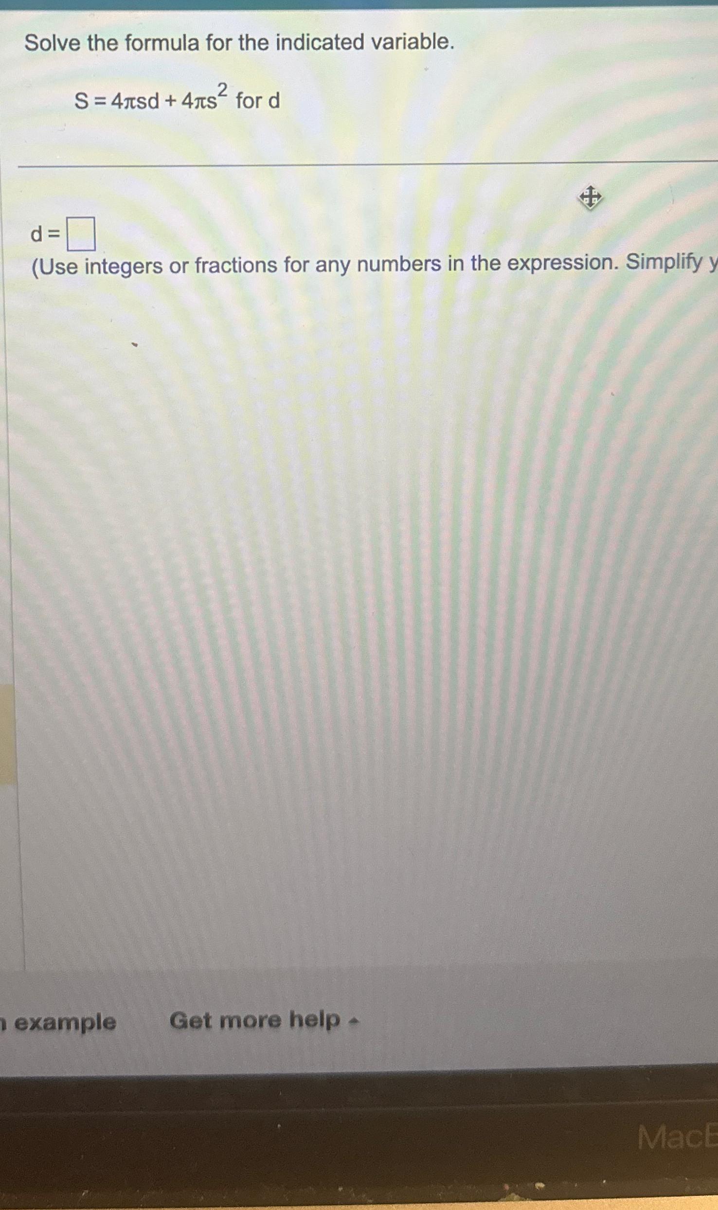 Solved Solve the formula for the indicated | Chegg.com