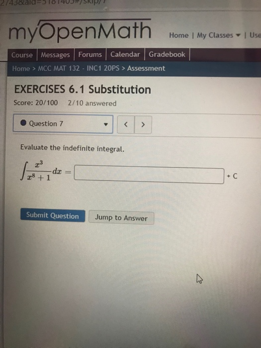 Solved myOpenMath Home | My Classes - Use Course Messages | Chegg.com