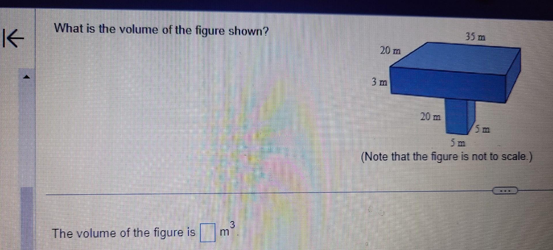 Solved figure is m3What is the volume of the figure shown? | Chegg.com