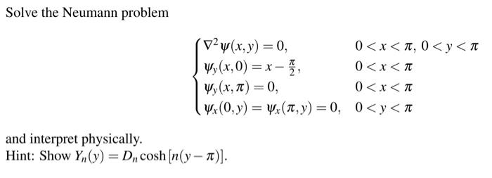 Solved Solve the Neumann problem | Chegg.com