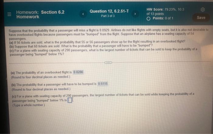 Solved Homework Section 6 2 Homework Question 12 6 2 51 T