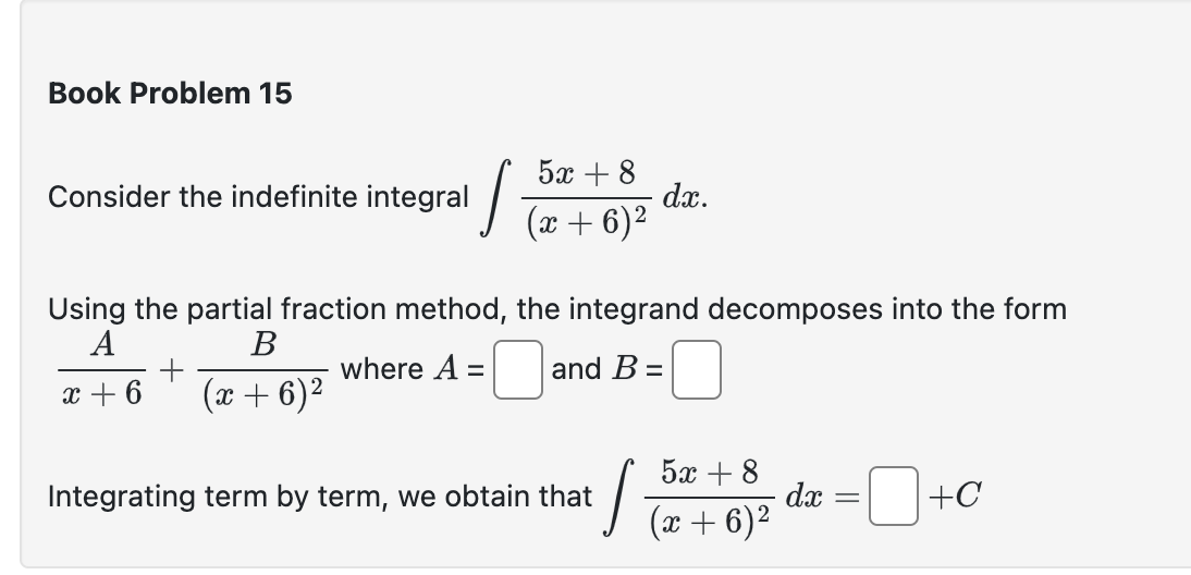 Solved Book Problem 15Consider the indefinite integral | Chegg.com
