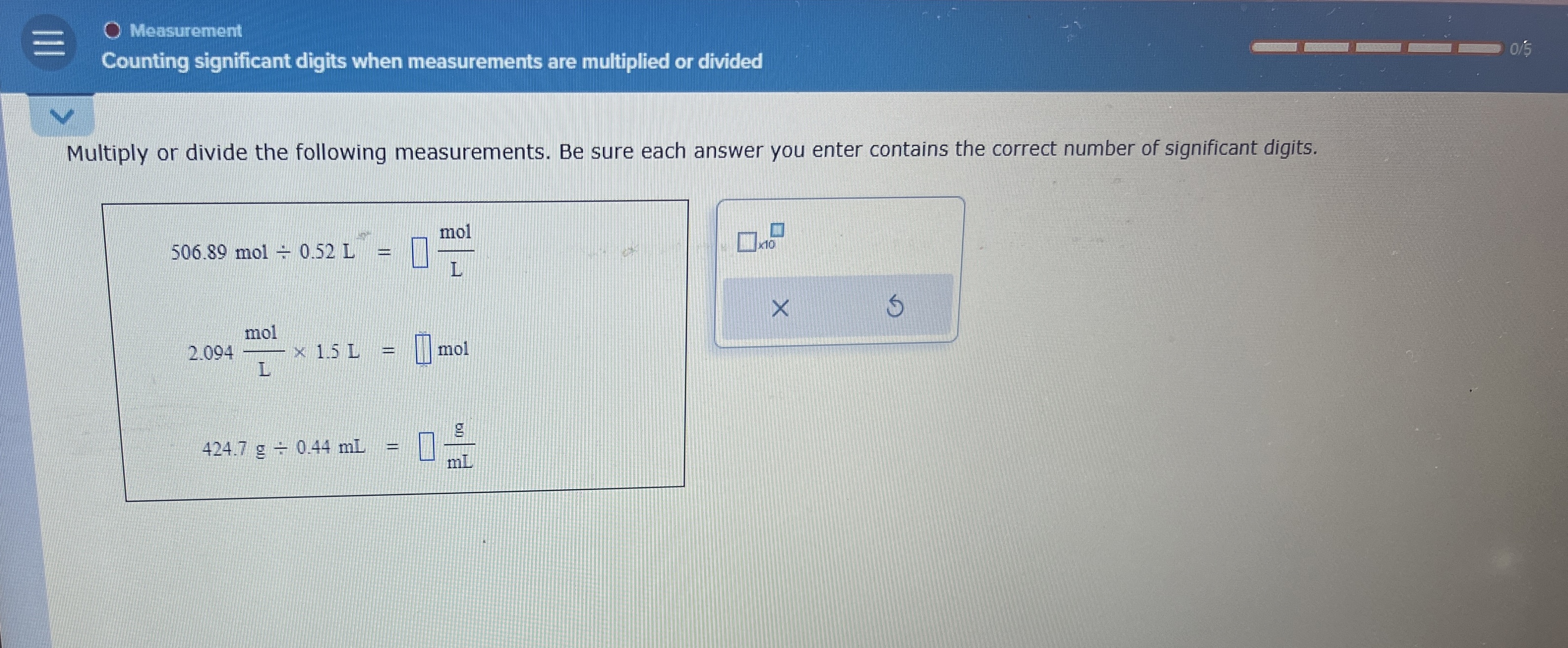Multiply or divide the following measurements. Be | Chegg.com
