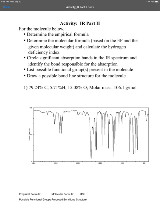 Solved 4:48 PM Wed Sep 30 73- 73% Done Activity_IR Part | Chegg.com