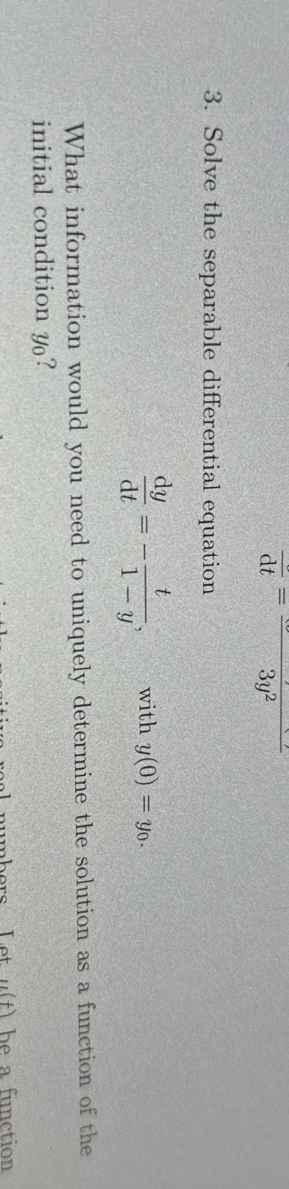 Solved Solve the separable differential | Chegg.com