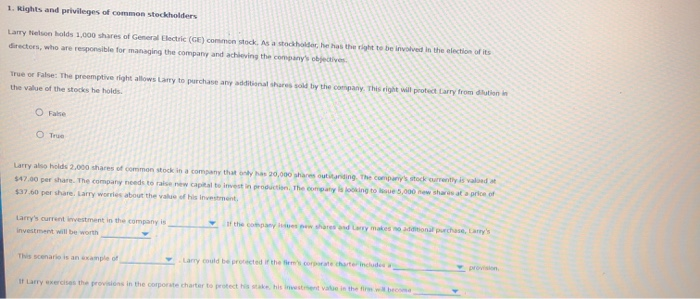 A stock is in equilibrium if its required return its | Chegg.com