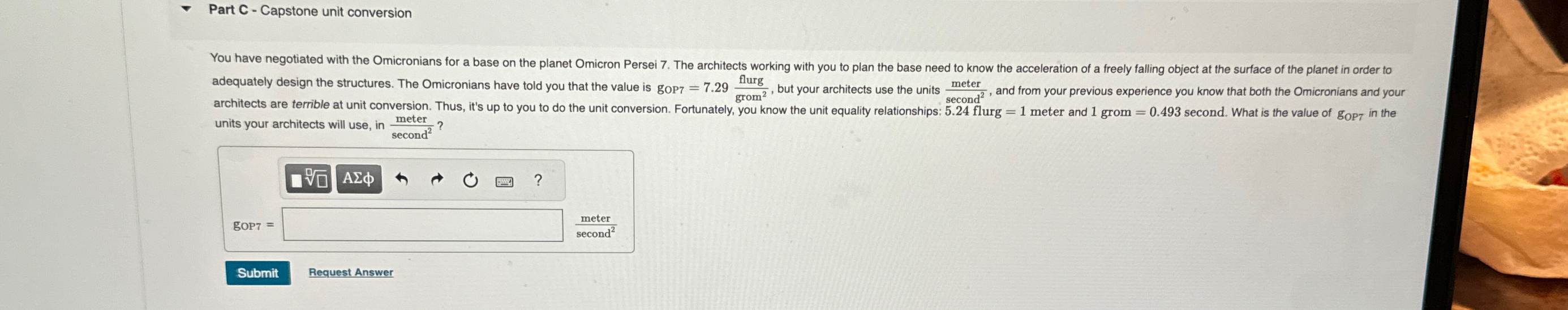 Solved Part C - ﻿Capstone unit conversionYou have negotiated | Chegg.com