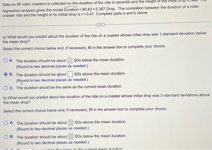 Solved regression analysis gives the model Duration a) What | Chegg.com