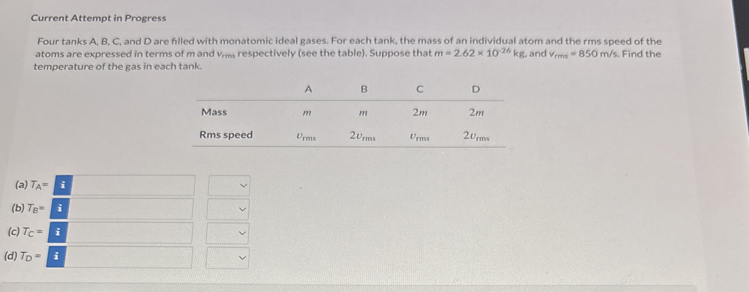 Solved Current Attempt in ProgressFour tanks A, ﻿B, ﻿C, ﻿and | Chegg.com