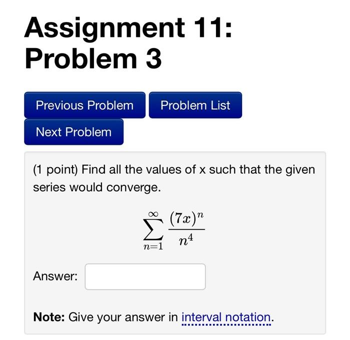 Solved Assignment 11: Problem 3 (1 point) Find all the | Chegg.com