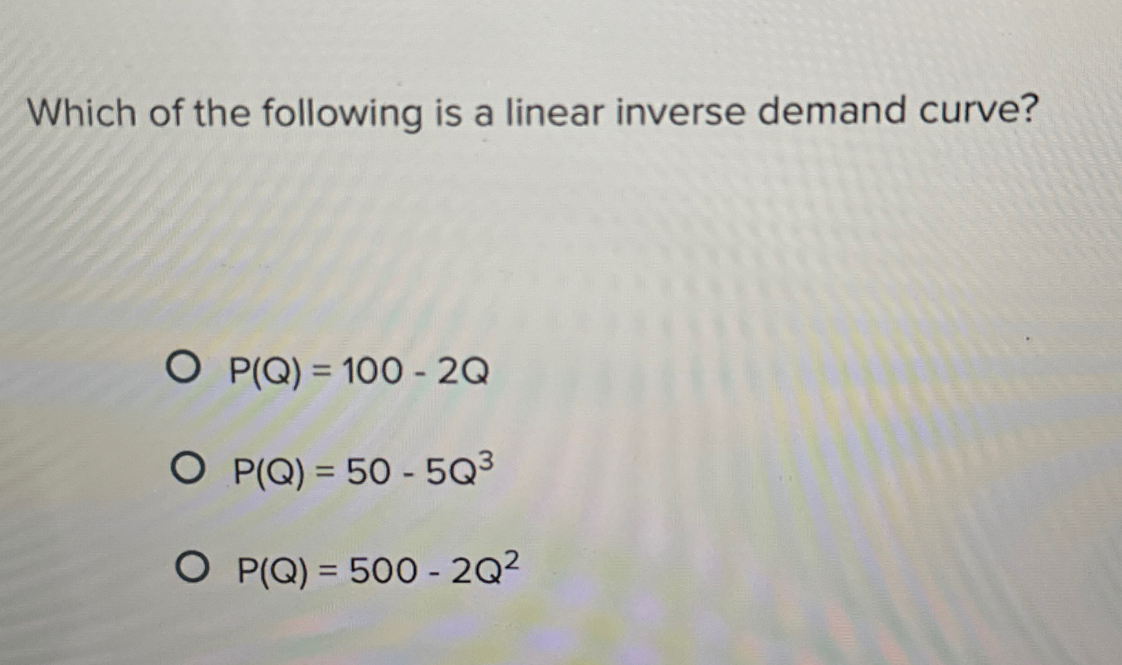 Solved Which of the following is a linear inverse demand | Chegg.com