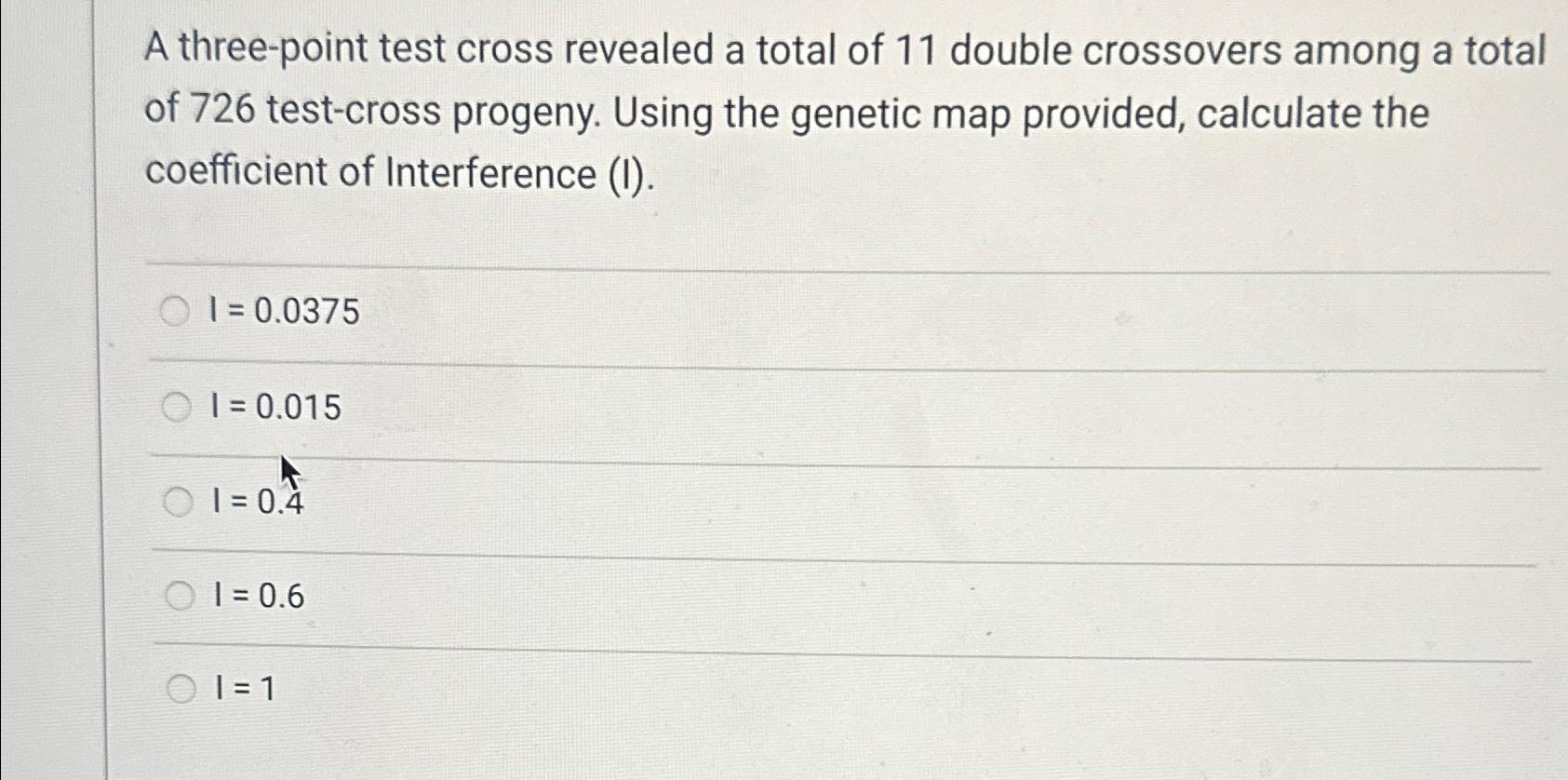 Solved A three-point test cross revealed a total of 11 | Chegg.com