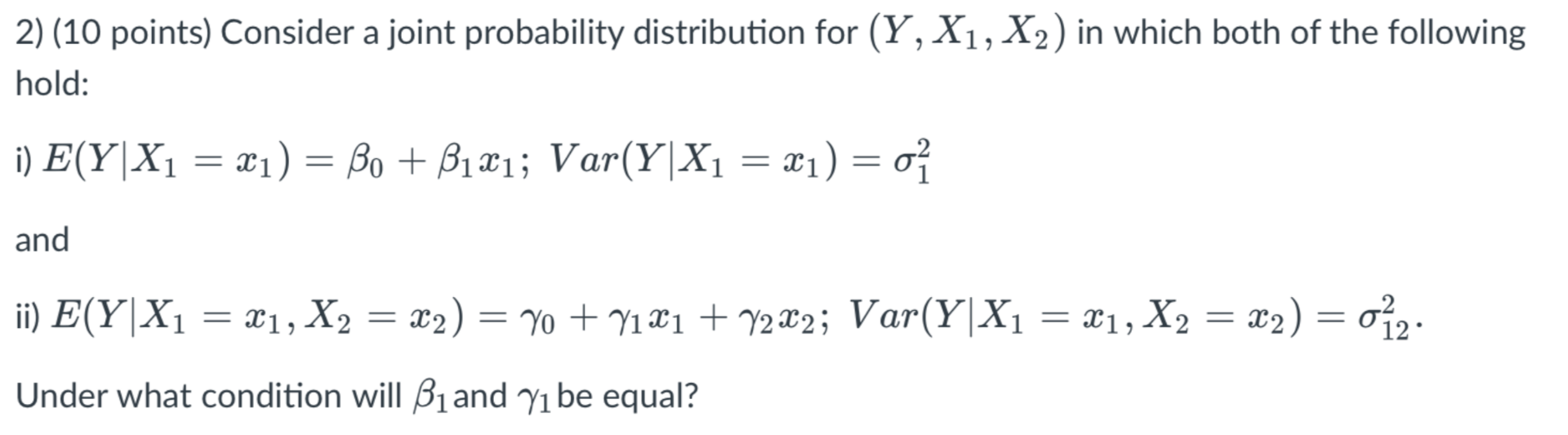 Solved 2) (10 points) Consider a joint probability | Chegg.com