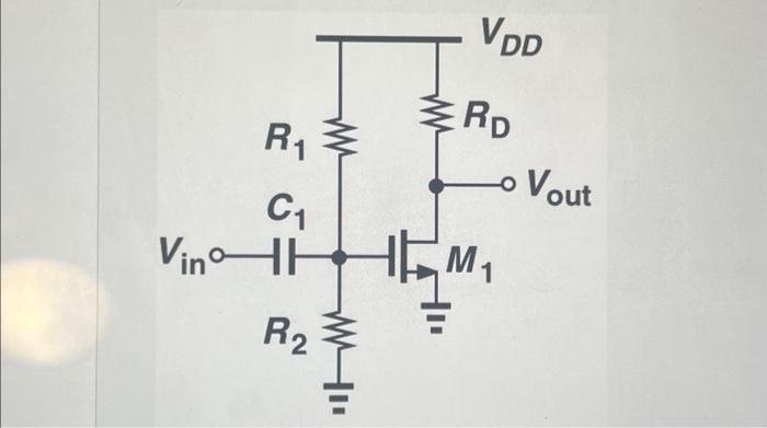 Solved The common source amplifier has the following | Chegg.com