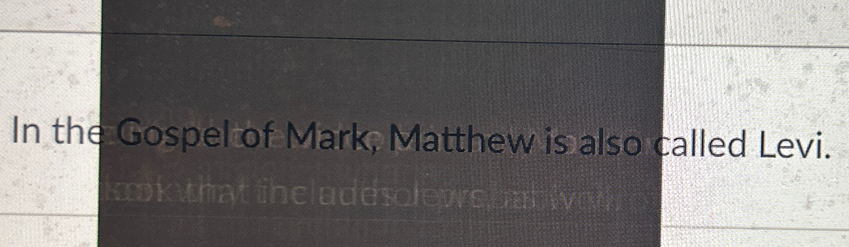 In the Gospel of Mark, Matthew is also called Levi. | Chegg.com