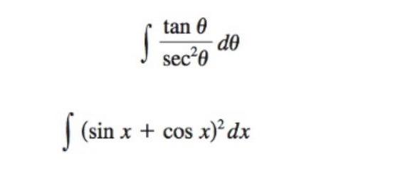 Solved ∫sec2θtanθdθ ∫(sinx+cosx)2dx | Chegg.com