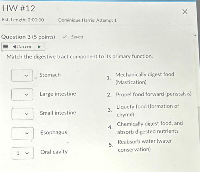 Solved HW #12 Est. Length: 2:00:00 Question 3 (5 points) | Chegg.com