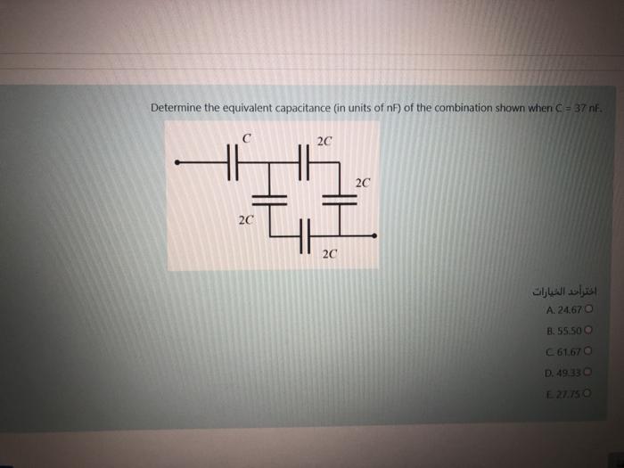 Solved Determine the equivalent capacitance (in units of nF) | Chegg.com