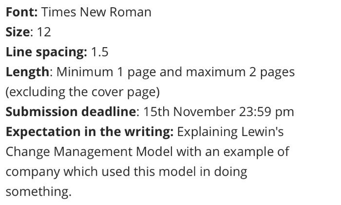 Solved Font: Times New Roman Size: 12 Line spacing: 1.5 | Chegg.com