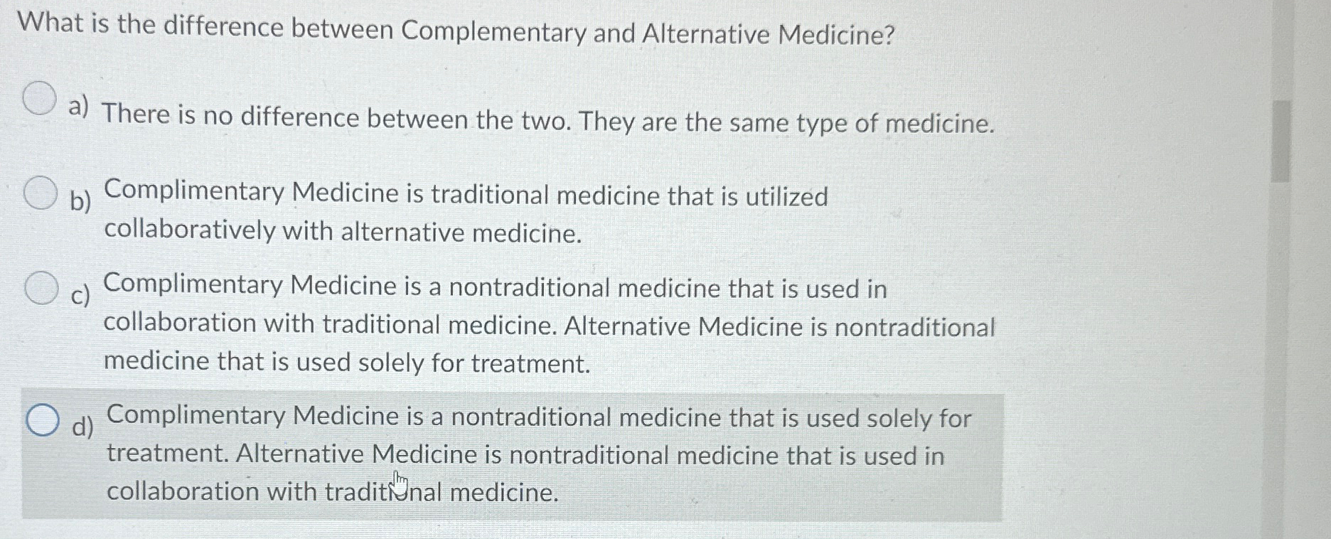 What is the difference between Complementary and | Chegg.com