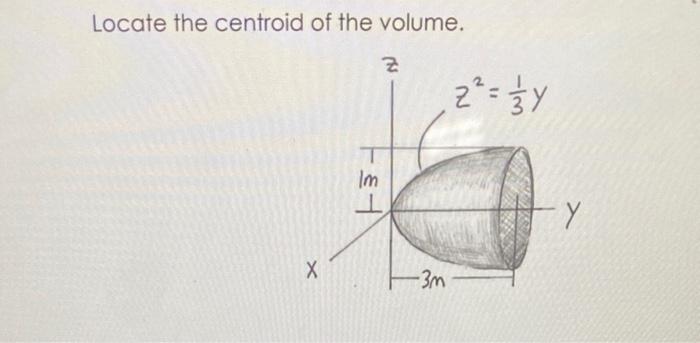 Solved Locate the centroid of the volume. | Chegg.com