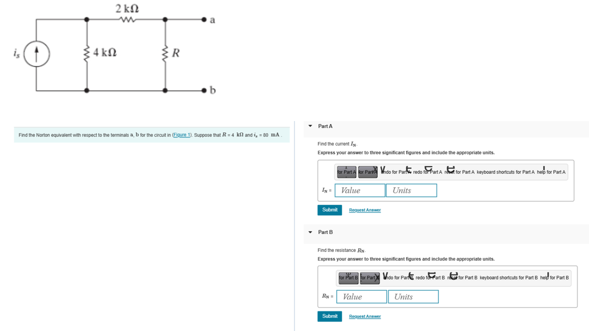 Solved Find the Norton equivalent with respect to the | Chegg.com