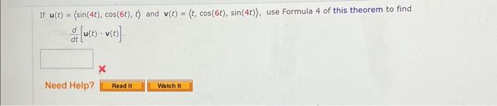 Solved If u(t)= sin(4t),cos(6t),t and | Chegg.com