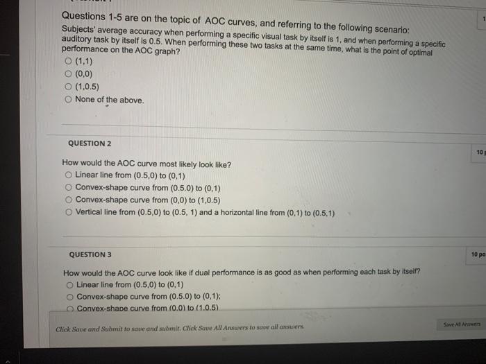 Solved 1 Questions 1-5 are on the topic of AOC curves, and | Chegg.com