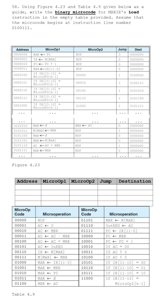 Solved 58. Using Figure 4.23 and Table 4.9 given below as a | Chegg.com