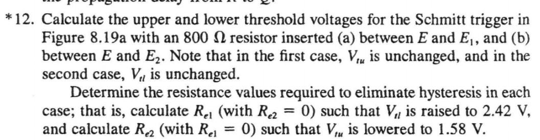 2. Calculate the upper and lower threshold voltages | Chegg.com