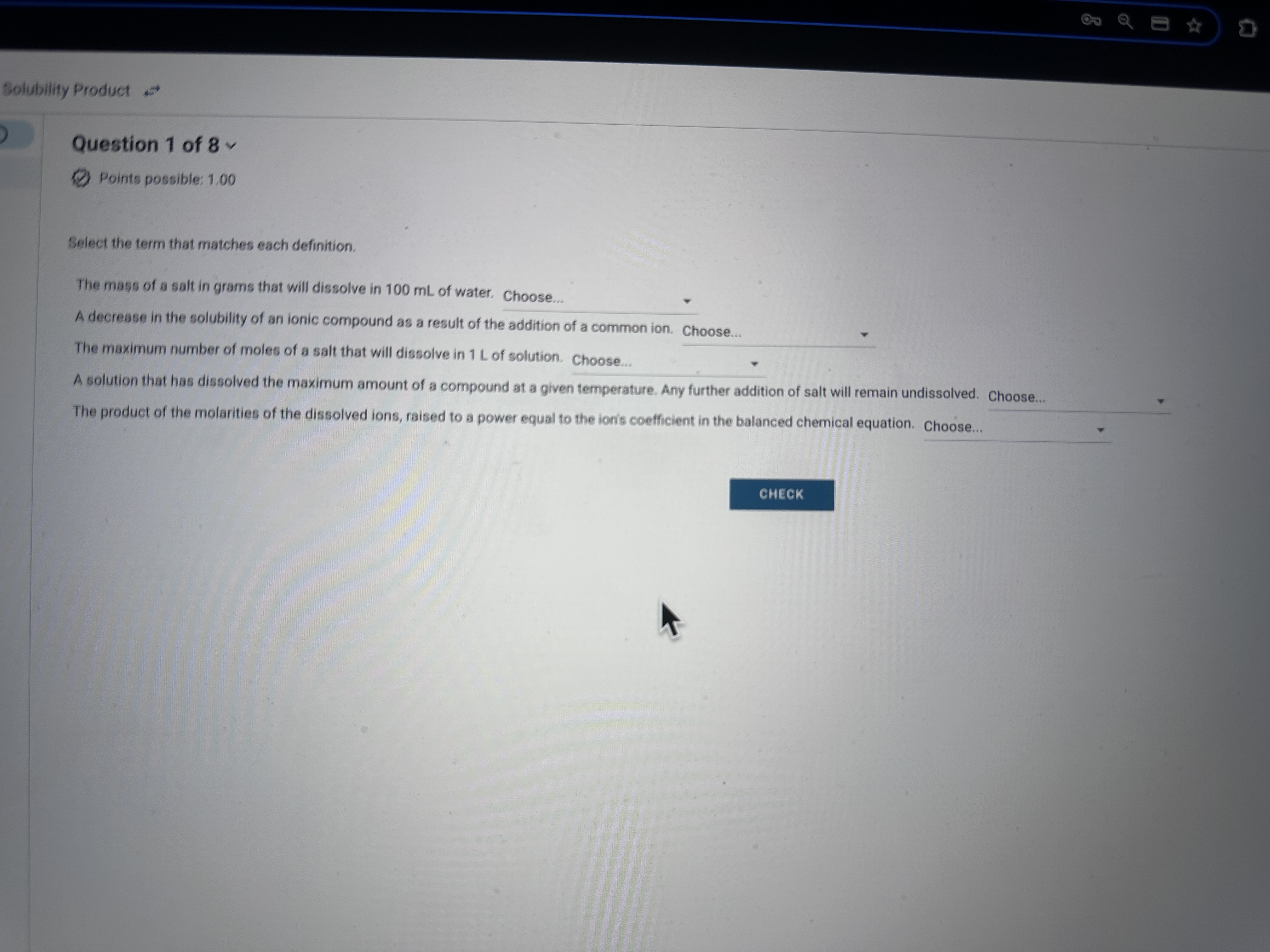 Solved Points possible: 1.00Select the term that matches | Chegg.com