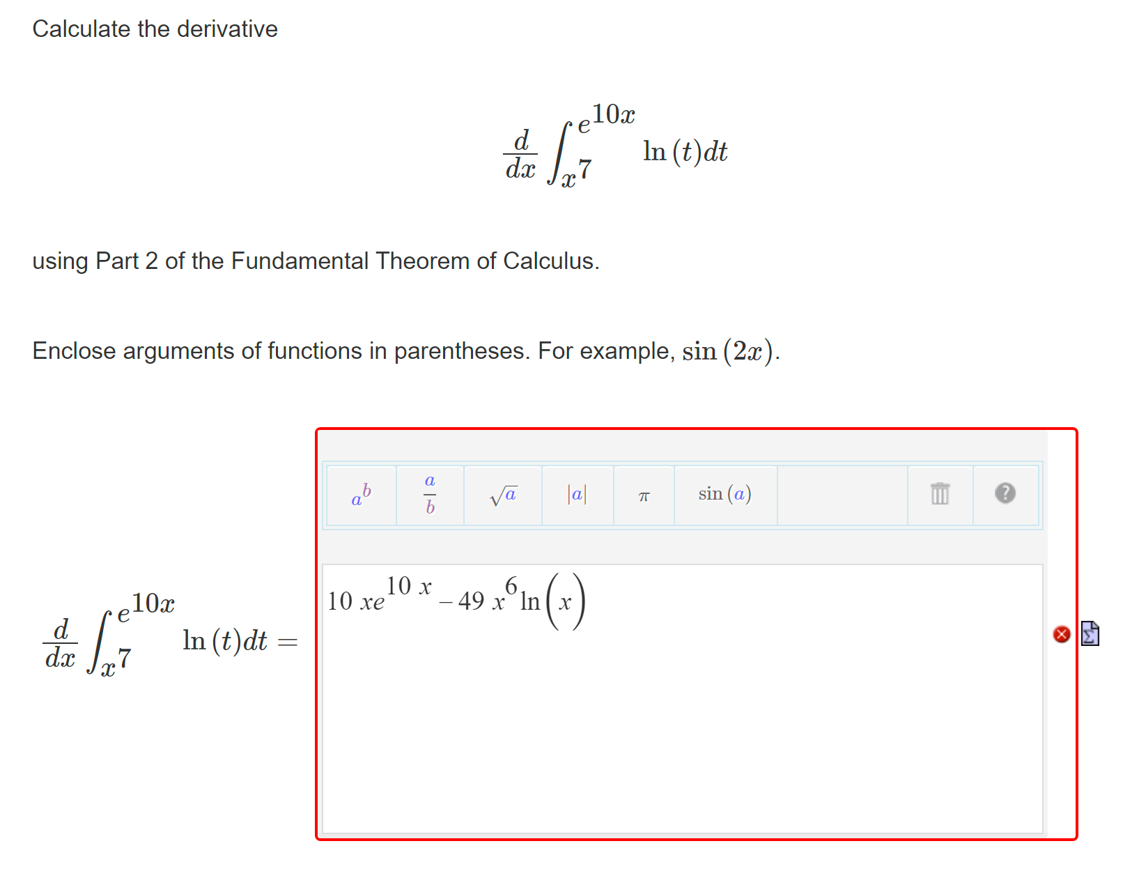 Solved Not sure why my answer is incorrect. | Chegg.com