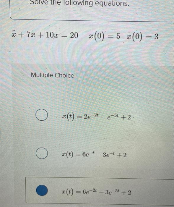 Solved Solve the following equations. | Chegg.com