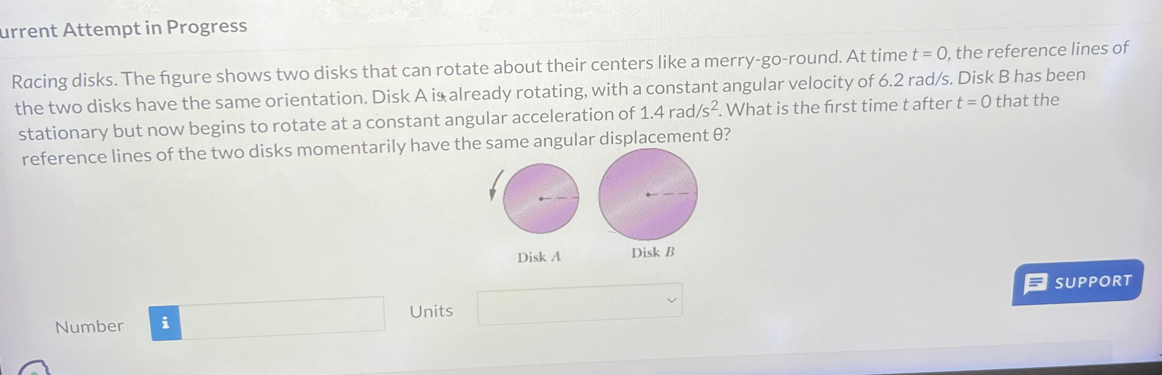 Solved urrent Attempt in ProgressRacing disks. The figure | Chegg.com