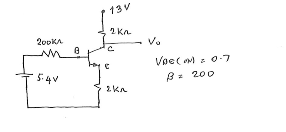 Solved DC Analysis of BJT Transistor For the circuit shown | Chegg.com