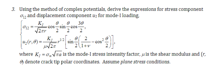 Solved Using the method of complex potentials, derive the | Chegg.com