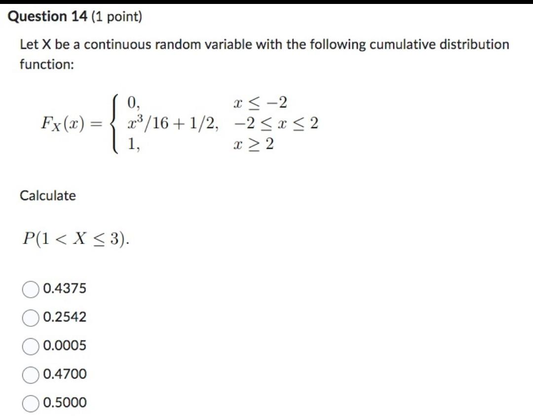 Solved Let X be a continuous random variable with the | Chegg.com