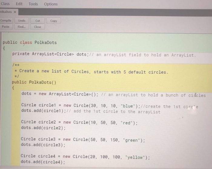 Using BlueJ coding language, Finish the following | Chegg.com
