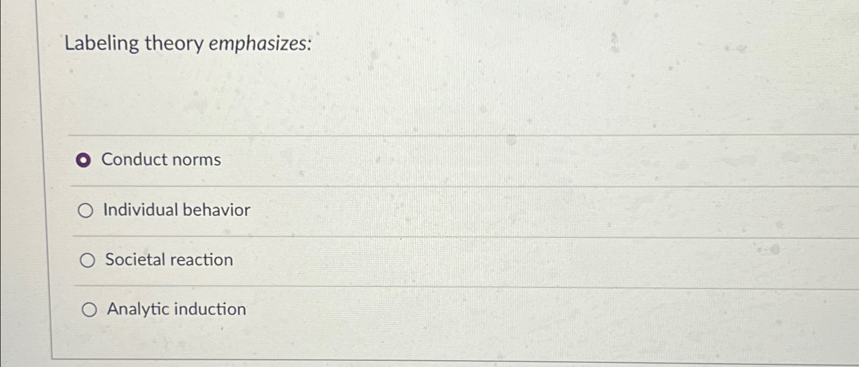 Solved Labeling theory emphasizes:Conduct normsIndividual | Chegg.com