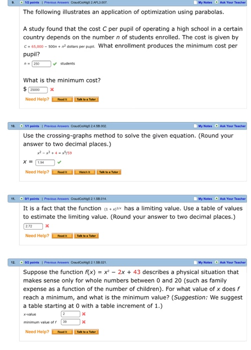 Solved Previous Answers 12 points CraudColAlg5 2AFL3.007 My | Chegg.com