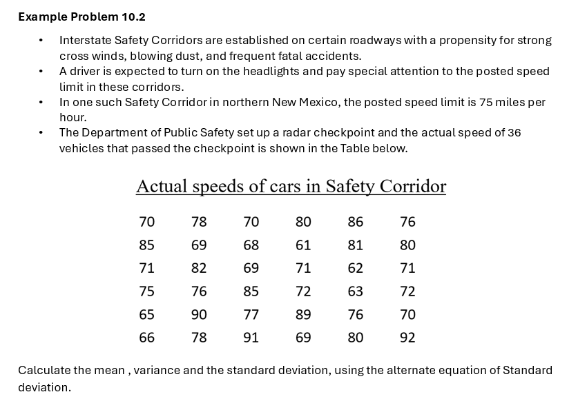 Solved Example Problem 10.2Interstate Safety Corridors are | Chegg.com
