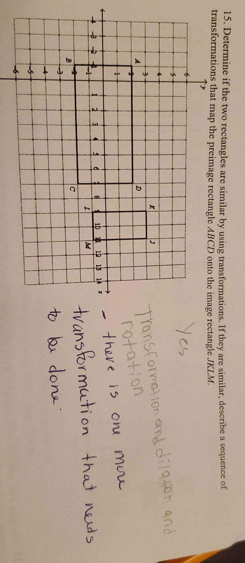 Solved 15. Determine if the two rectangles are similar by | Chegg.com