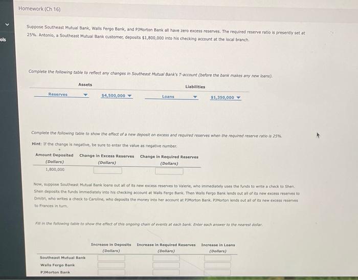 Solved Suppose Southeast Mutual Bank, Walls Fergo Bank, and | Chegg.com