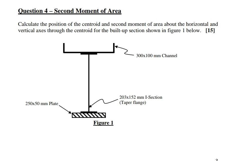 Solved Calculate the position of the centroid and second | Chegg.com